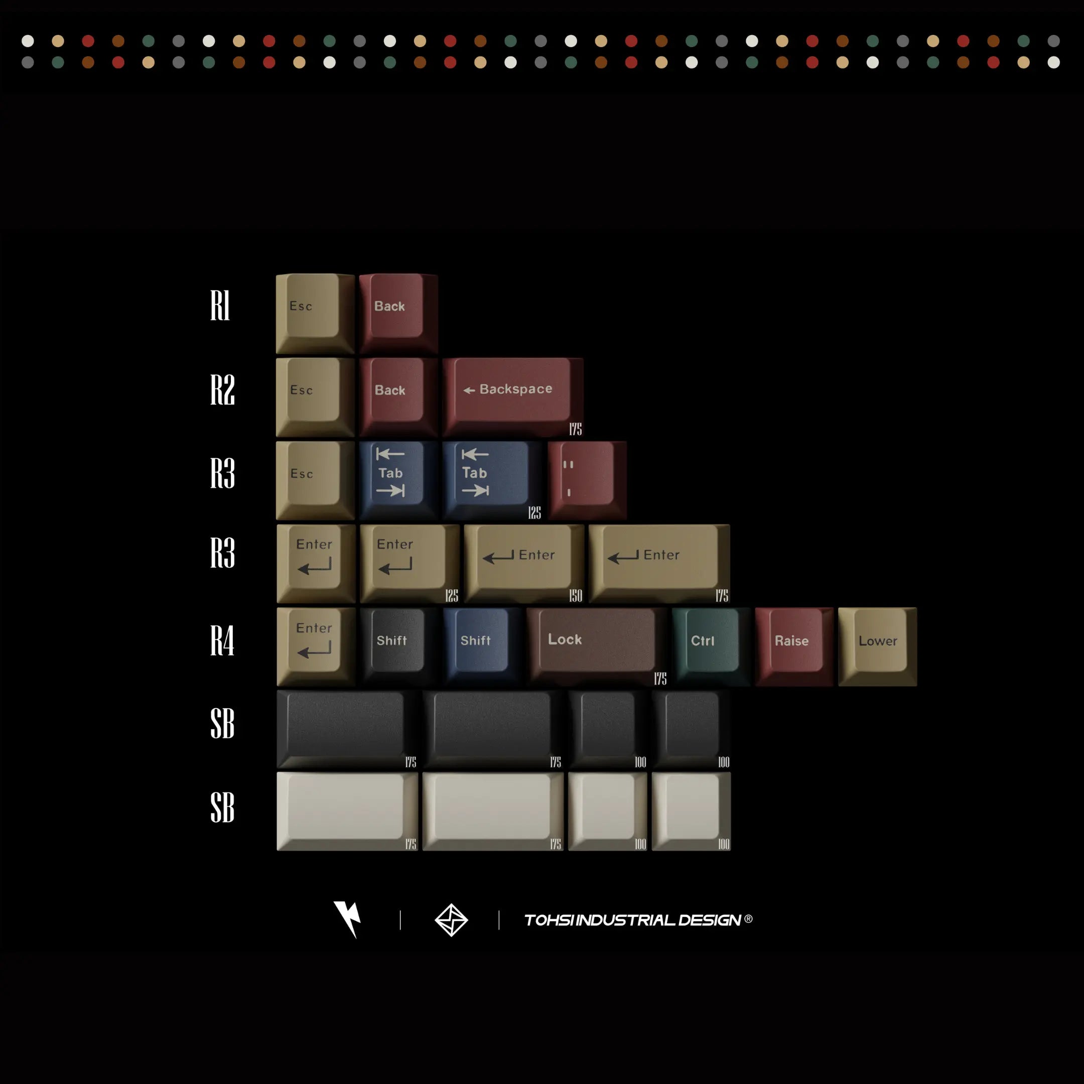 KeyKobo Retro Mixed Lights R2 Keycap Set - SerpentKeys