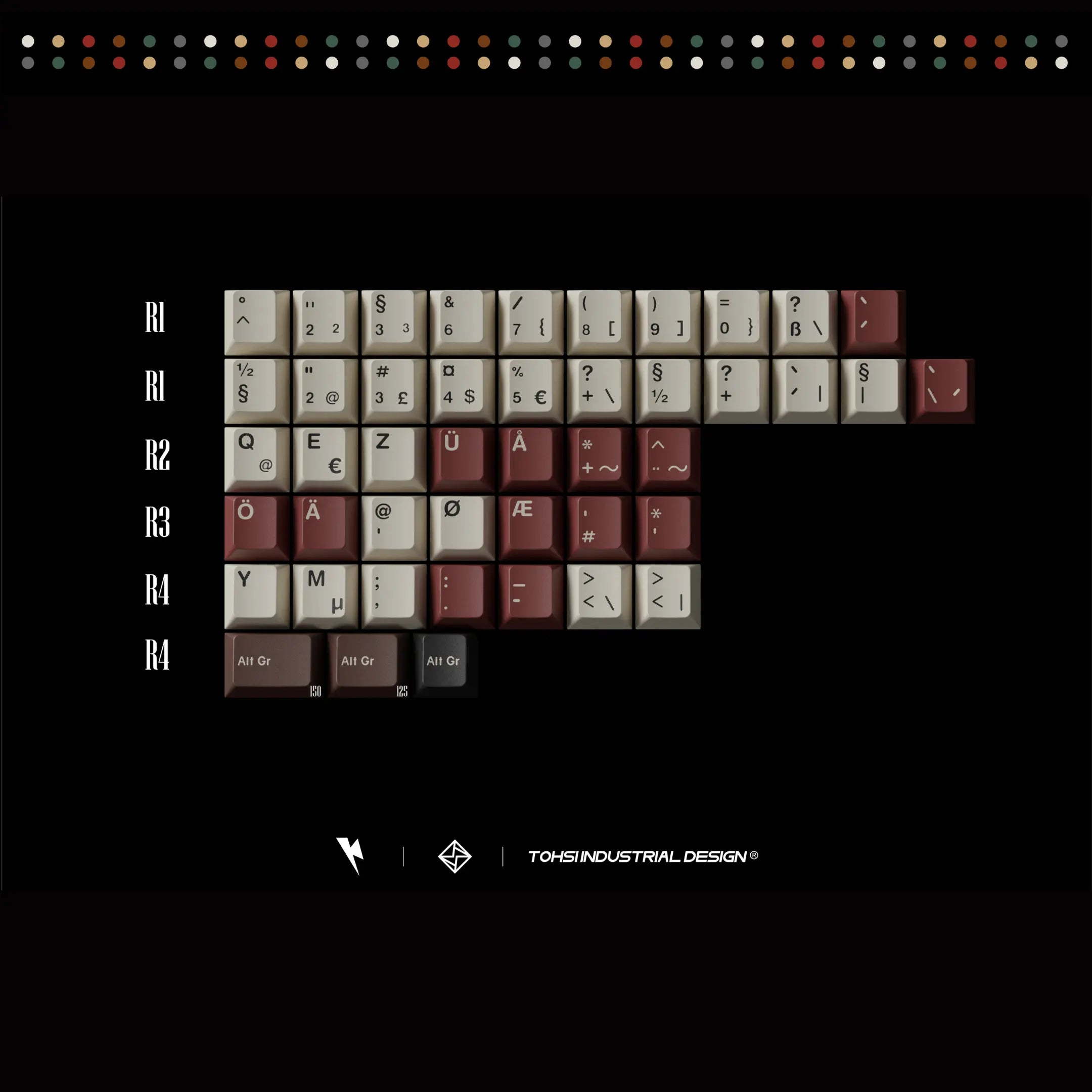 KeyKobo Retro Mixed Lights R2 Keycap Set - SerpentKeys